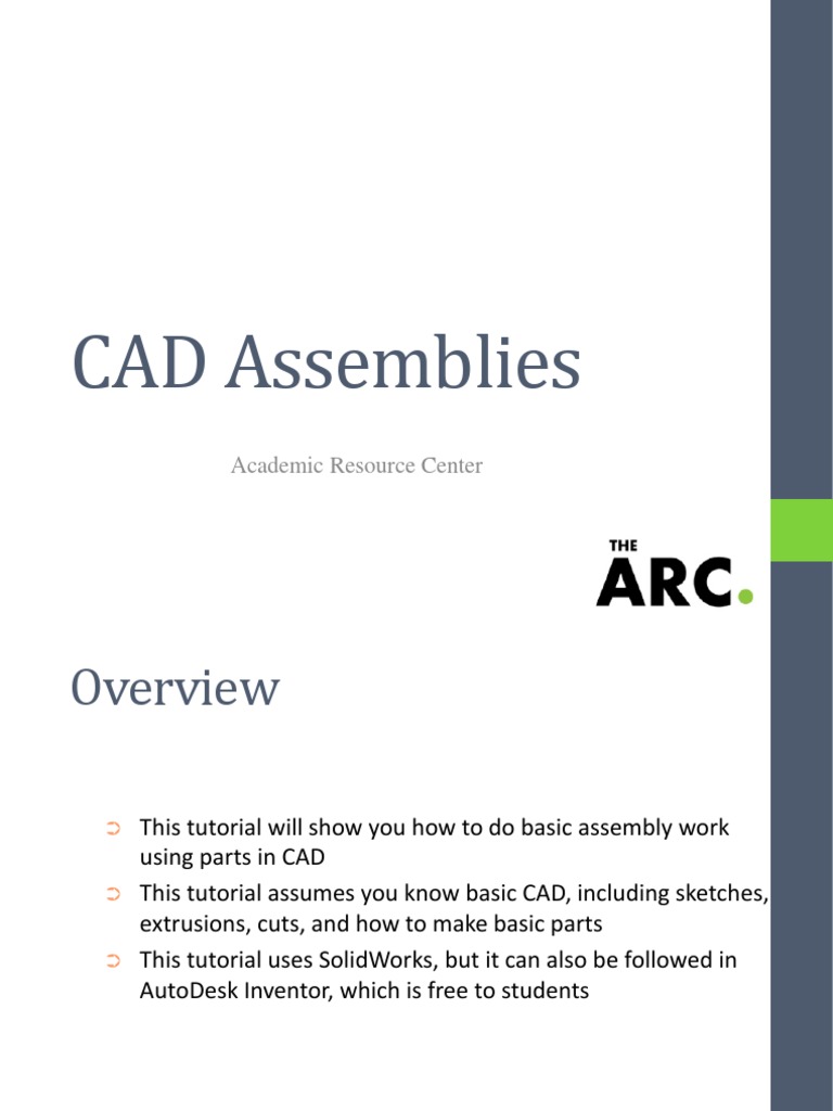 CAD Assemblies: Academic Resource Center | PDF | Computer Aided Design ...