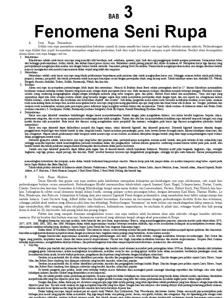 BAB 3 Fenomena Seni Rupa | PDF