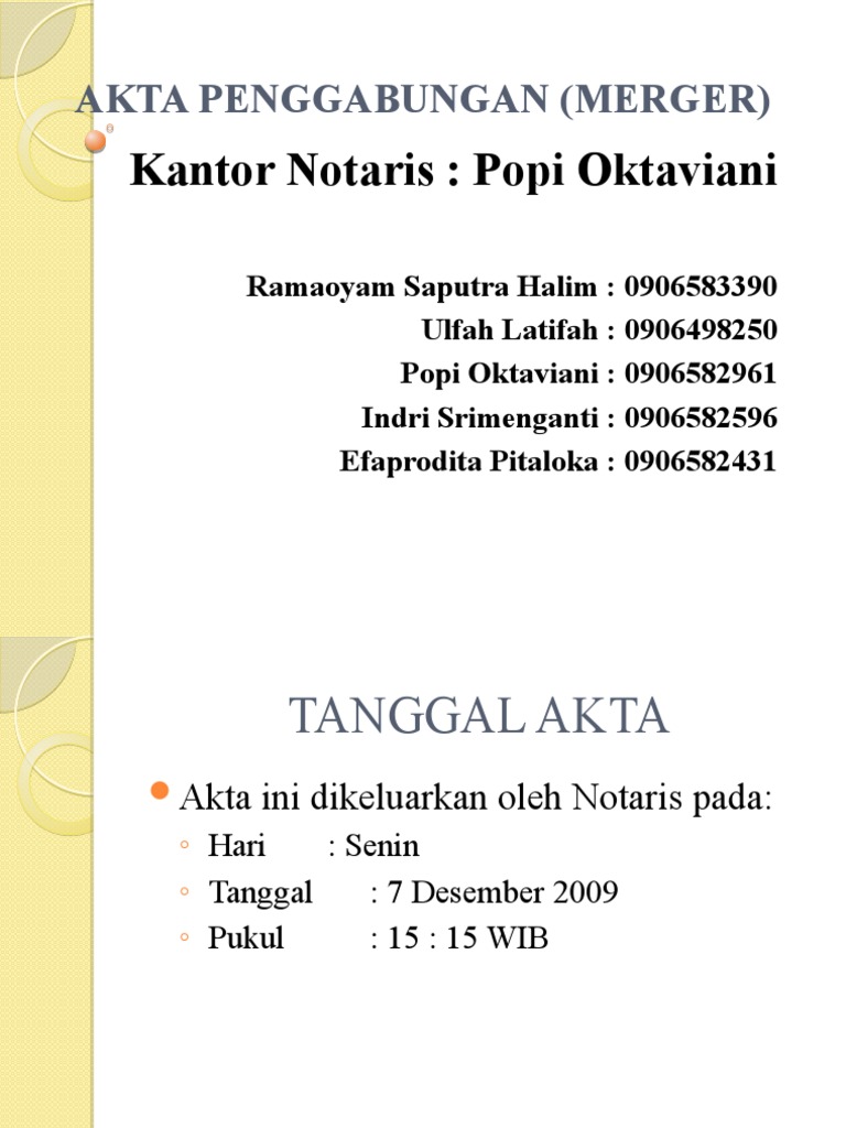 Akta Merger (Penggabungan) | PDF