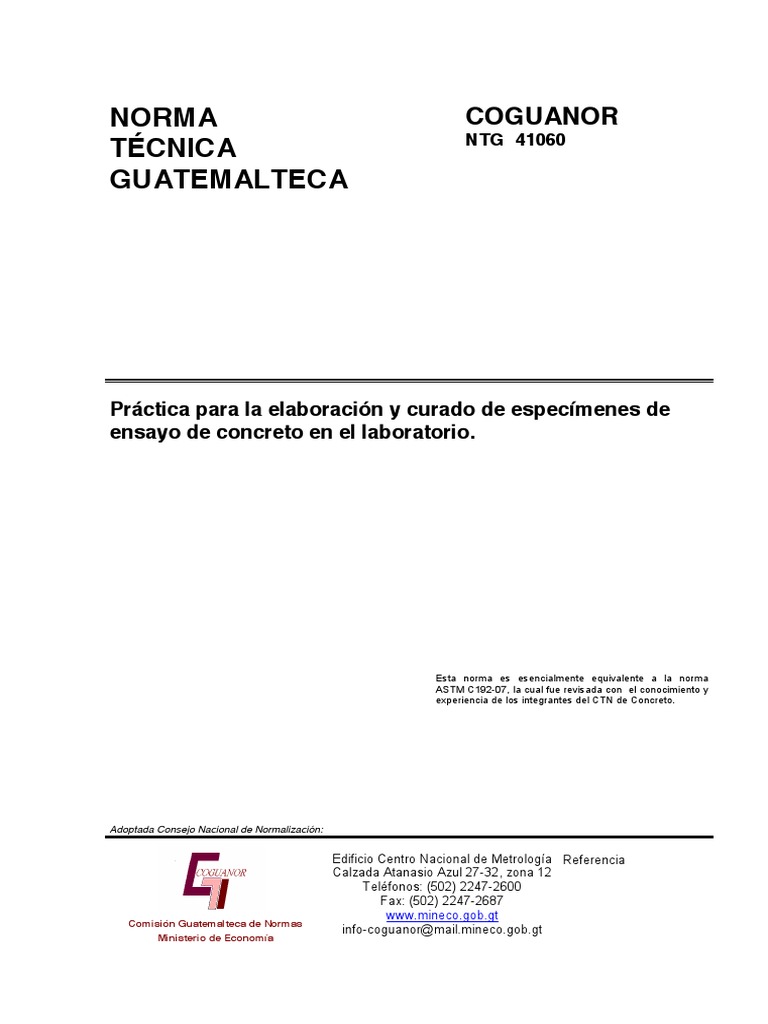 Normativa para Especímenes de Concreto | PDF | Hormigón | Cemento