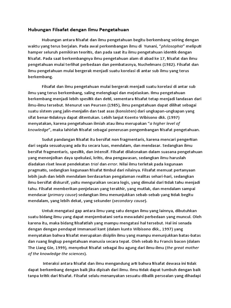 Hubungan Filsafat Dengan Ilmu Sosial | PDF | Ilmu Sosial | Filsafat