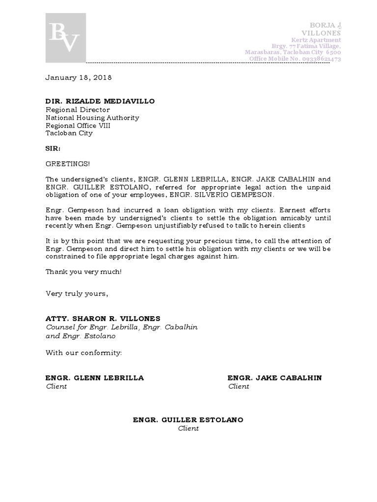 Courtesy Letter (For RD) | PDF