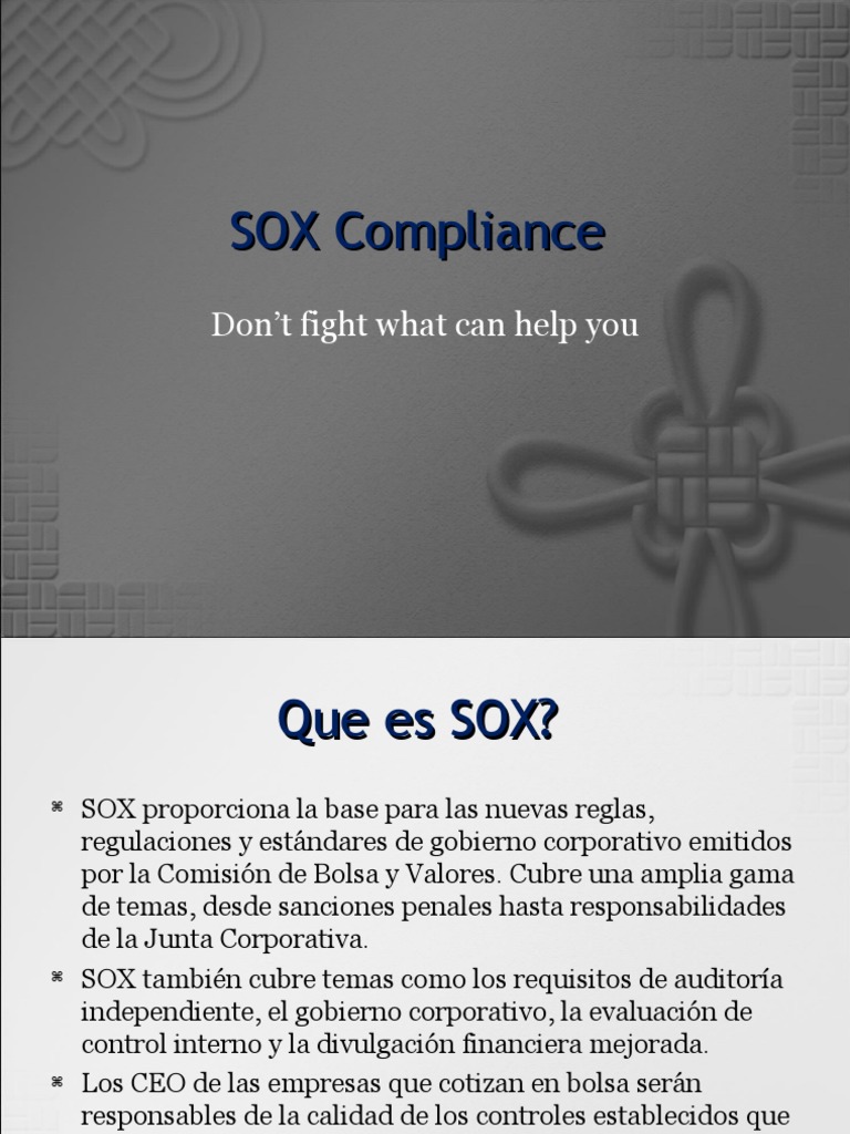 Cumplimiento de SOX: Claves y Controles | PDF | Seguridad | Business