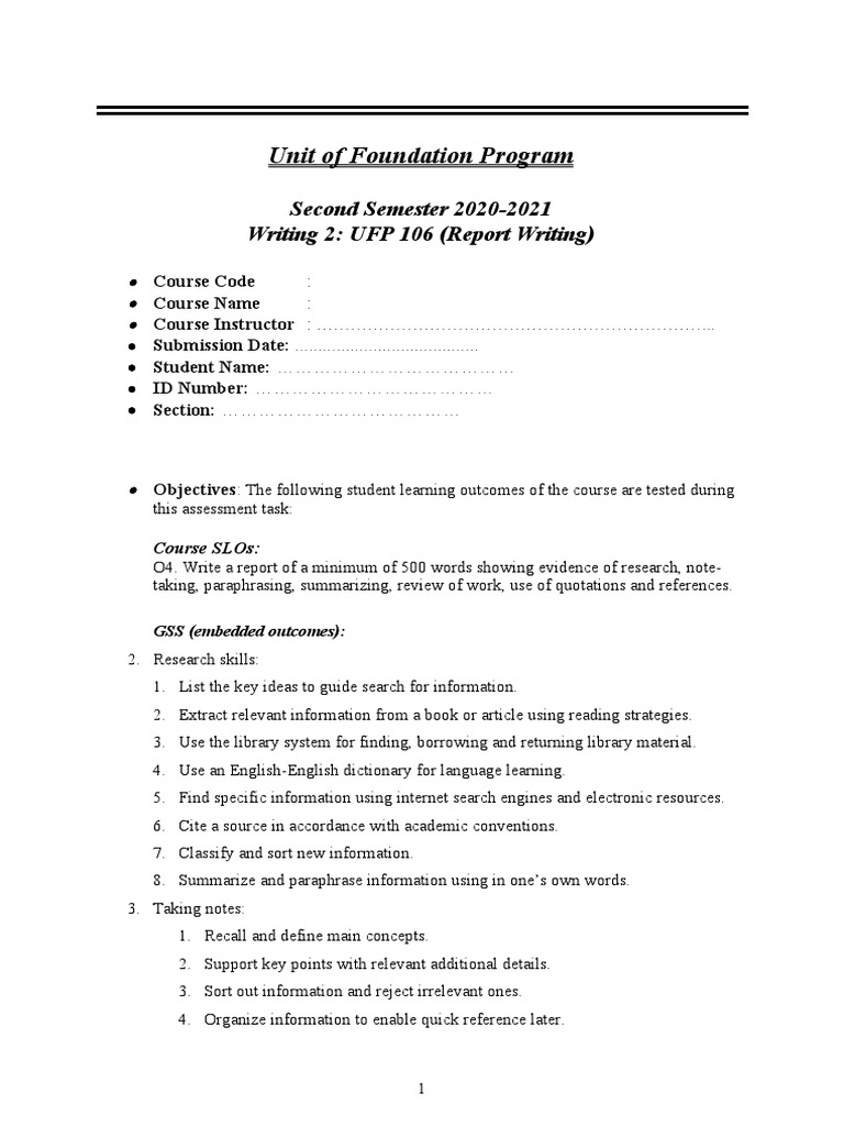 Report Writing (Students Work) | PDF | Libraries | Information