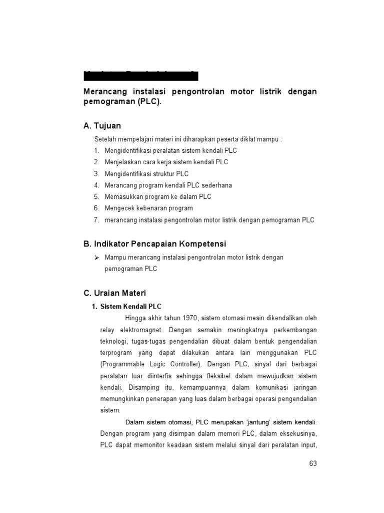 Merancang Instalasi Pengontrolan Motor Listrik Dengan Pemograman (PLC ...