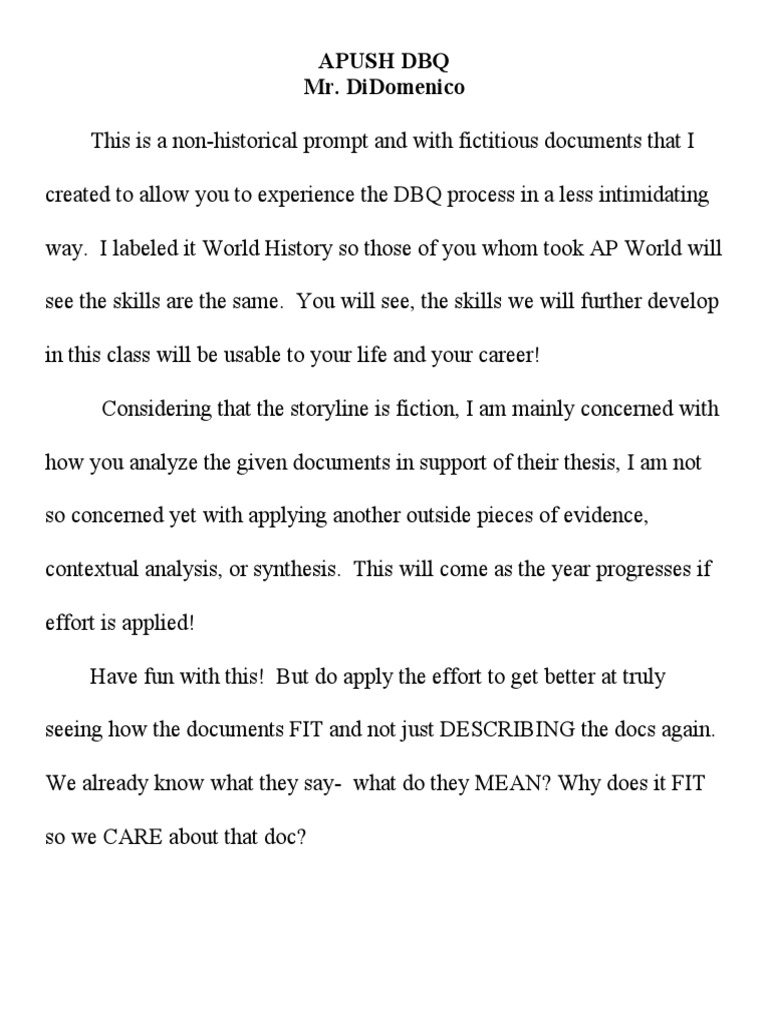 DBQ First Practice - The Breakup | PDF