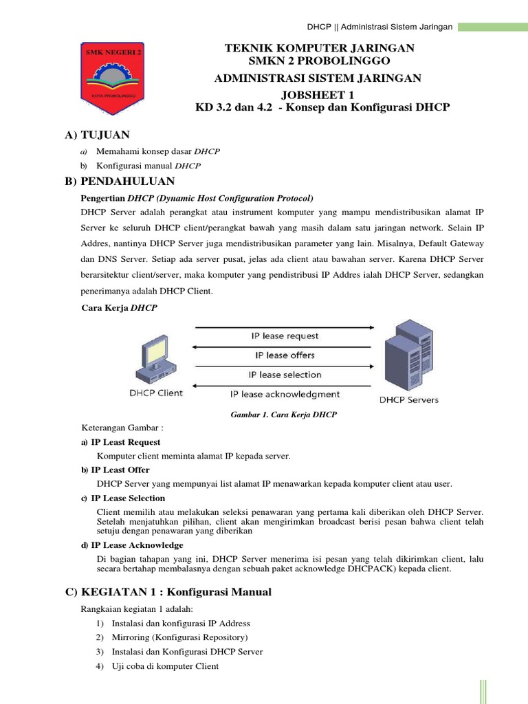 Jobsheet 1 - Konfigurasi DHCP | PDF