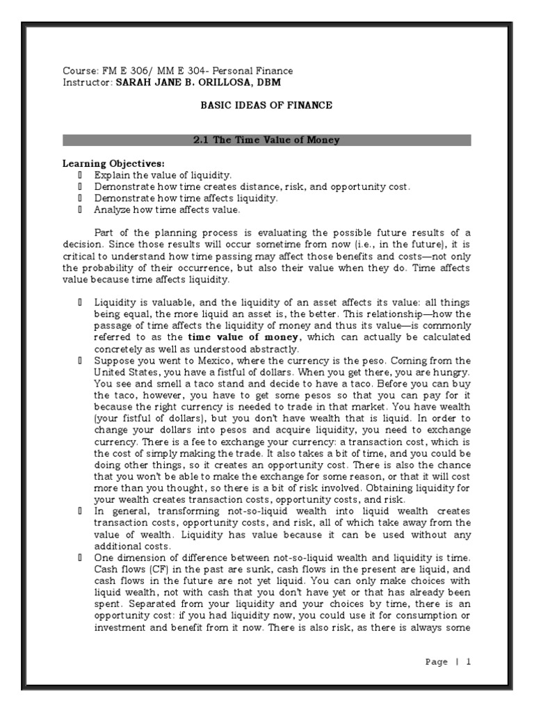 Lesson 3 - Evaluating Choices Time, Risk, and Value | PDF | Stocks ...