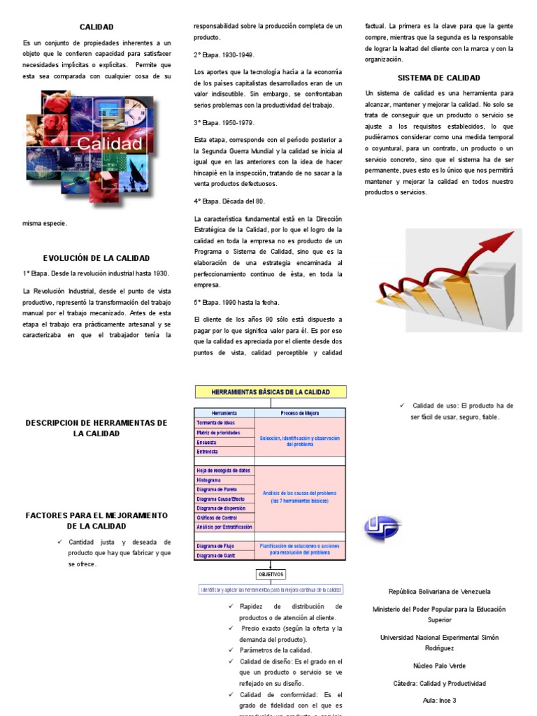 Triptico de Calidad | PDF | Calidad (comercial) | Economias