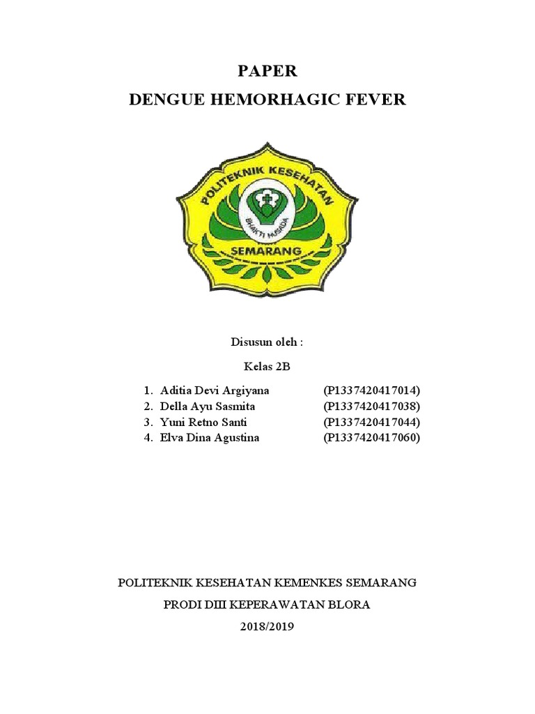 Paper Dengue Hemorhagic Fever | Download Free PDF | Bleeding ...