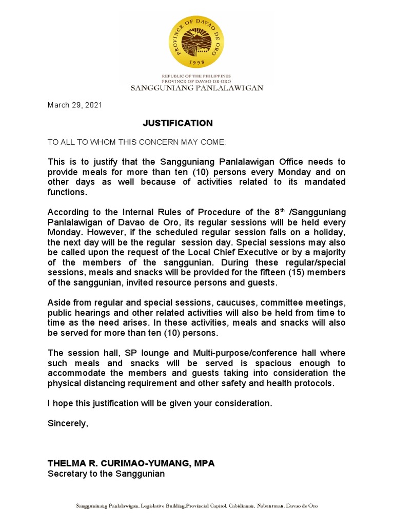 Justification Final | PDF