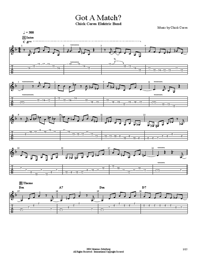 Chick Corea Elektric Band - Got A Match | PDF