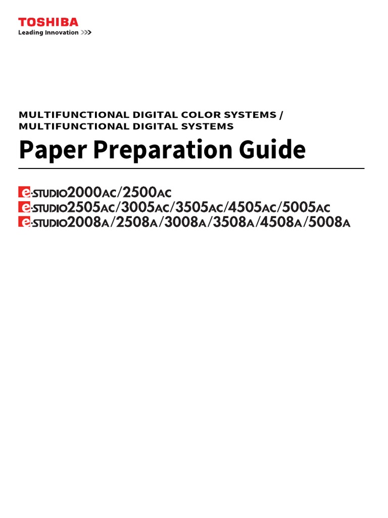Paper Preparation Guide 2500AC 5005AC 5008A Series | PDF | Envelope | Paper
