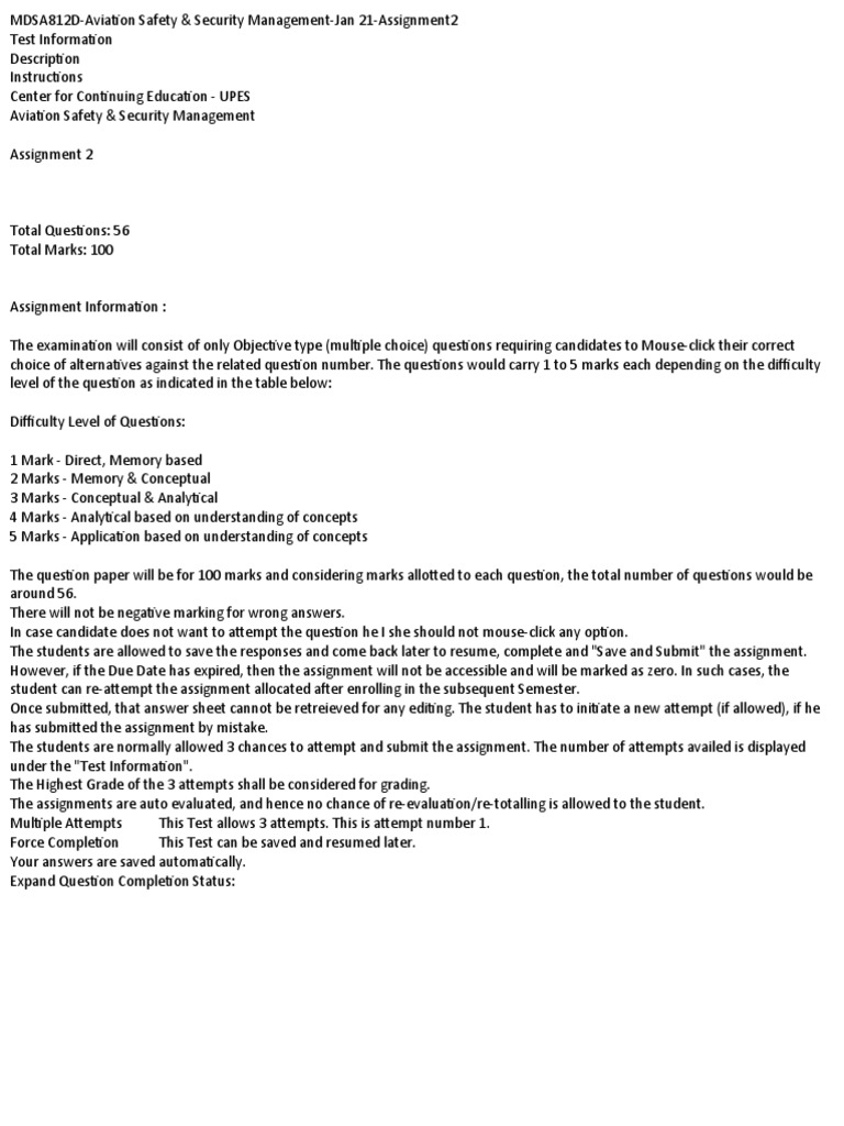 Aviation Safety & Security Exam Overview | PDF | Risk | Risk Management