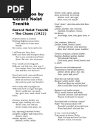 The Chaos (1922) - Gerard Nolst Trenité | PDF