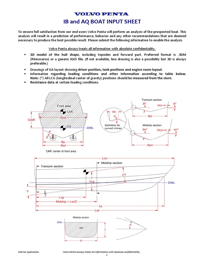 Boat Input Sheet Inboard and AQ Template 3 | PDF | Propeller | Hull ...