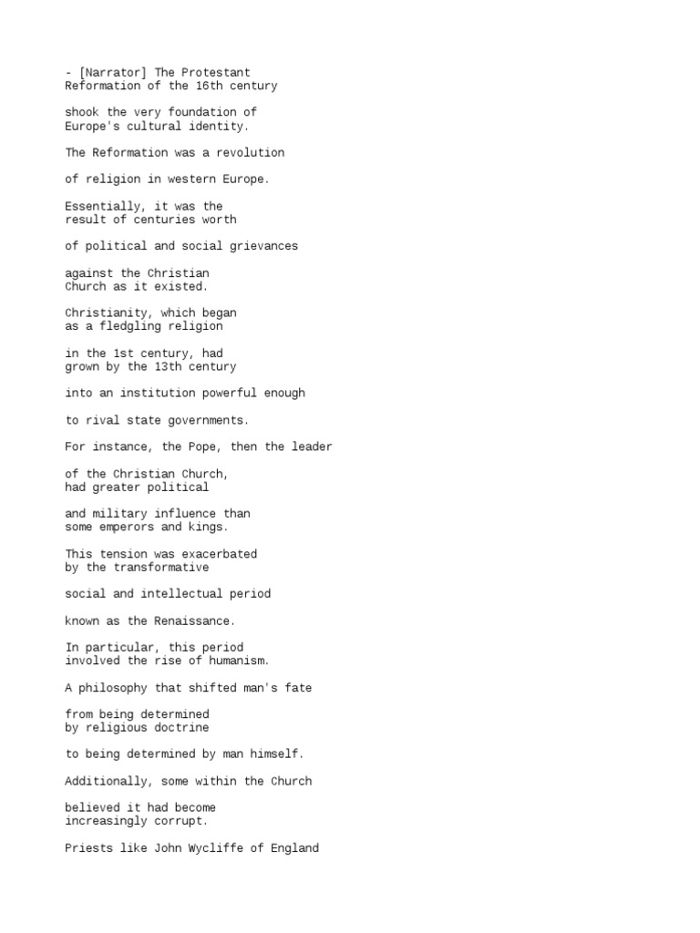 (English) History 101 - The Protestant Reformation - National ...