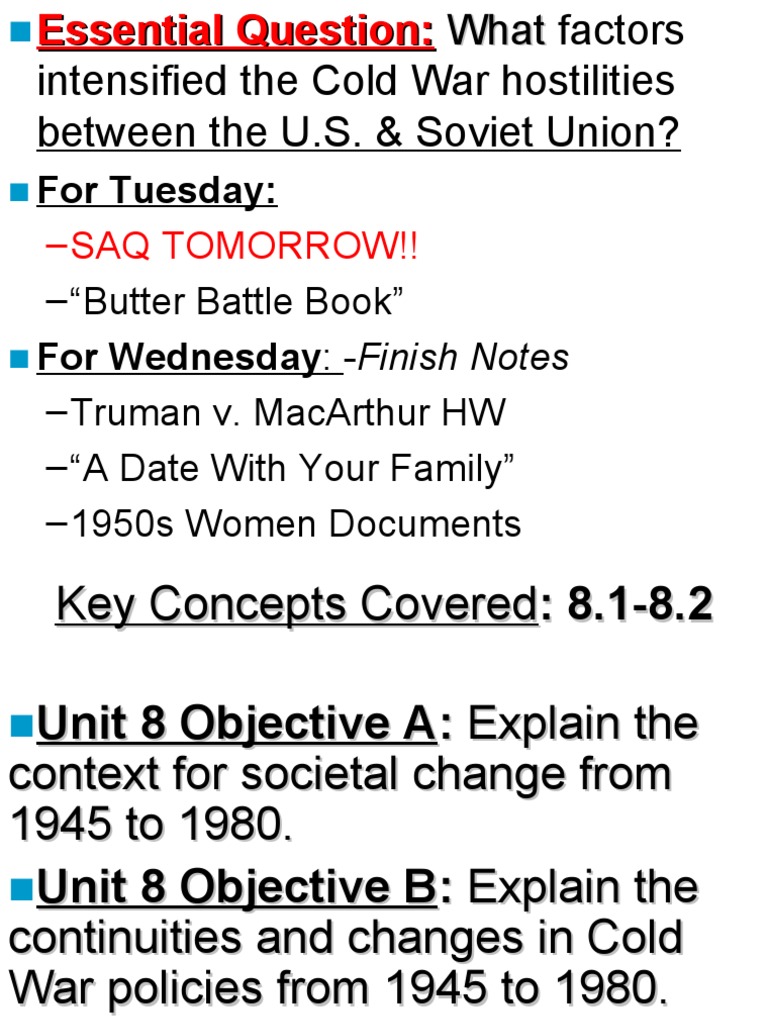 1 - APUSH Period 8 Notes 1 - Trumans Cold War at Home | PDF | Cold War ...