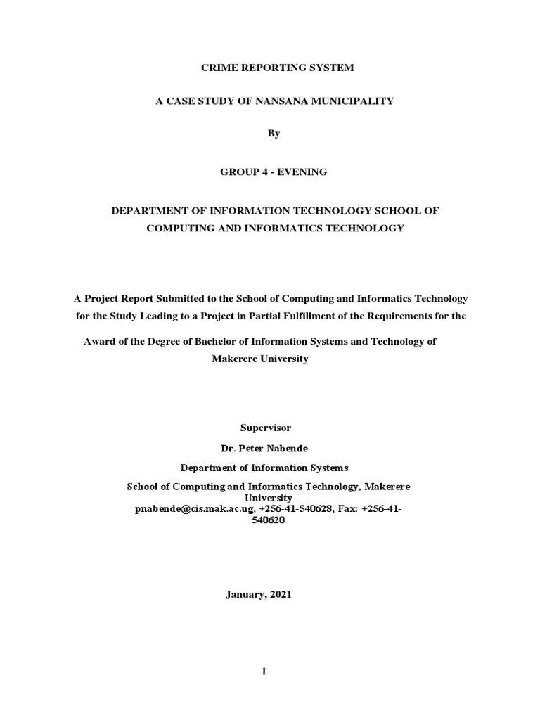 Crime Reporting System PDF | PDF | Sampling (Statistics) | Relational ...