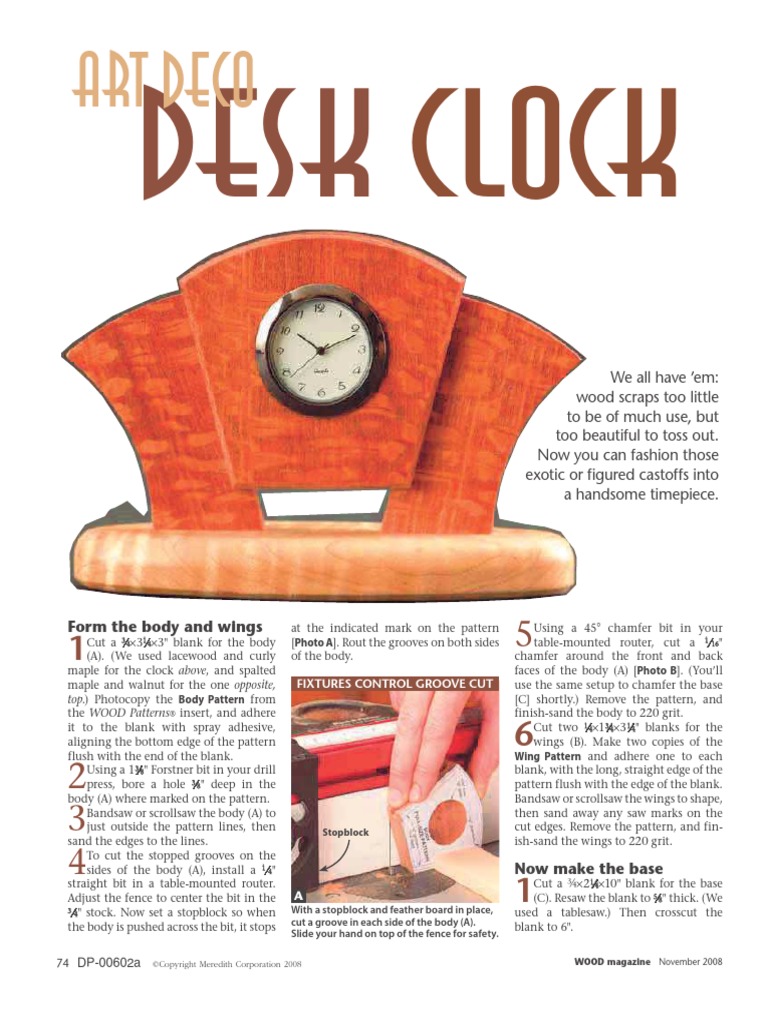 Desk Clock | PDF | Wood | Crafts
