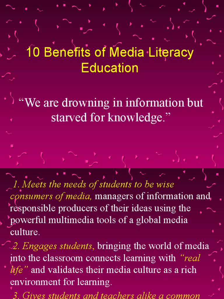 10 Benefits of Media Literacy Education: "We Are Drowning in ...