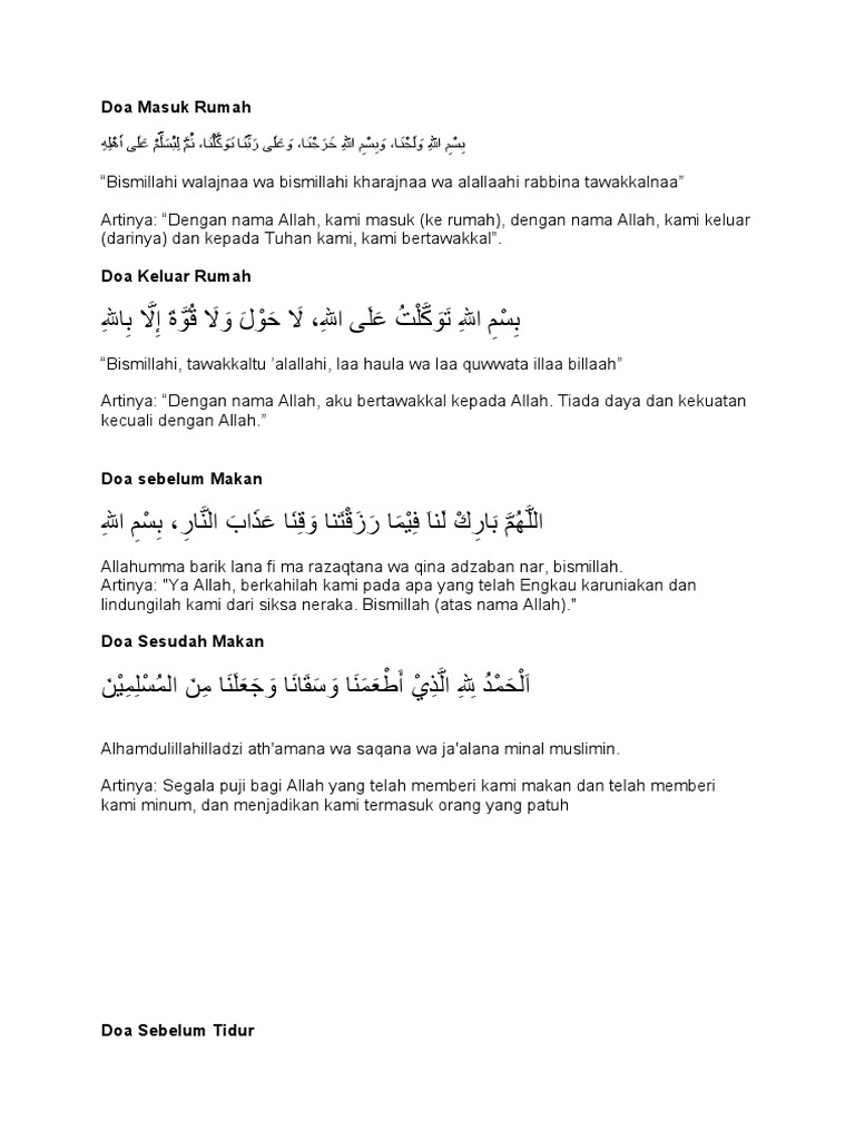 Doa Masuk dan Keluar Rumah | PDF
