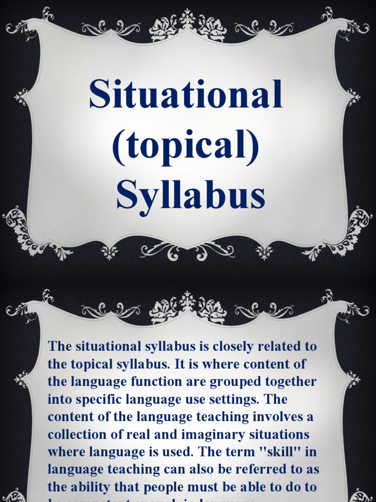 Situational (Topical) Syllabus | PDF