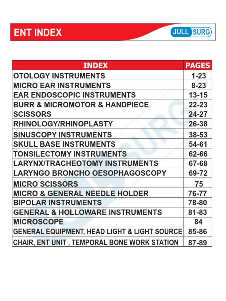 Ent Surgery Cataloge 2019 | PDF | Nature