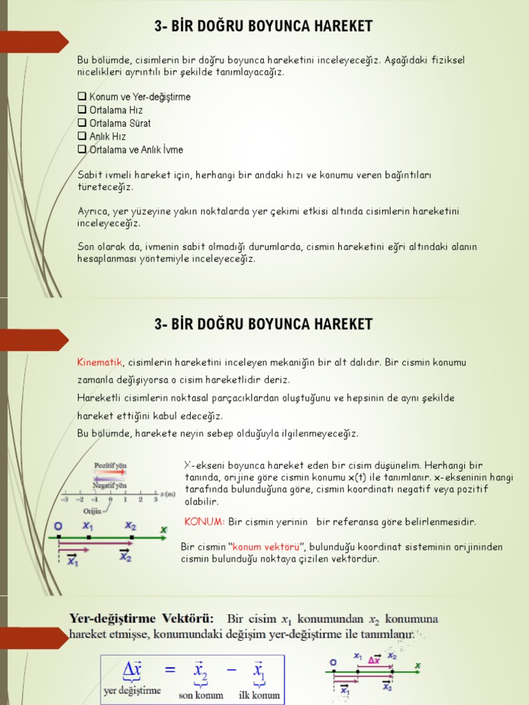 Fizik-I 3. Hafta Ders Notlari | PDF