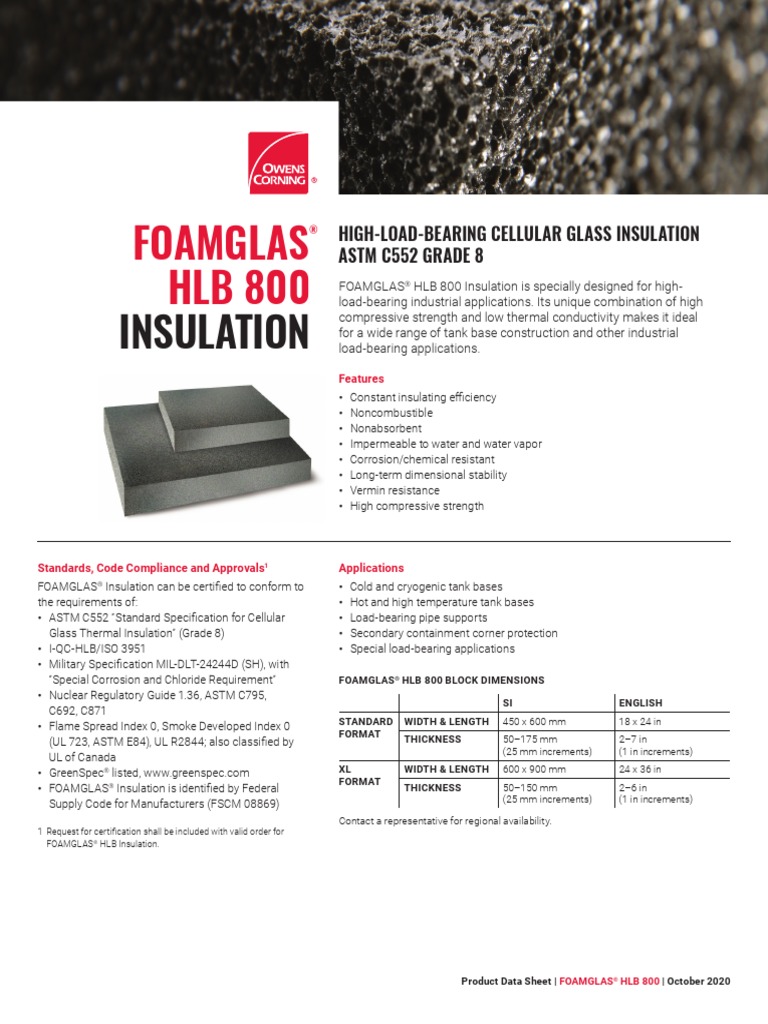 Pds-Foamglas HLB 800-Us | PDF | Building Insulation | Corrosion