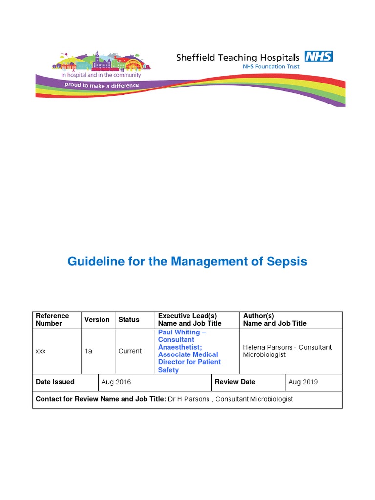 Management of Sepsis | PDF | Sepsis | Intravenous Therapy