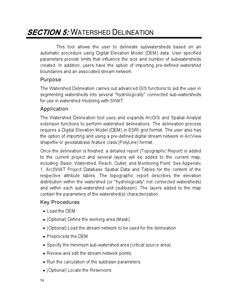 ArcSwat - WATERSHED TUTORIAL | PDF | Drainage Basin | Geographic ...