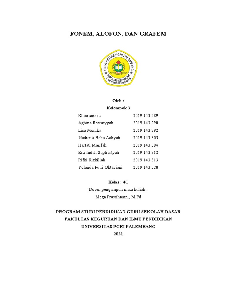K.3. Fonem, Alofon, Grafem Kelompok 3 | PDF