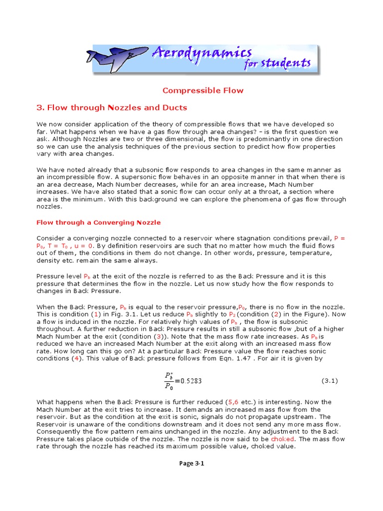 Compressible Flow 3. Flow Through Nozzles and Ducts | PDF | Mach Number | Compressible Flow