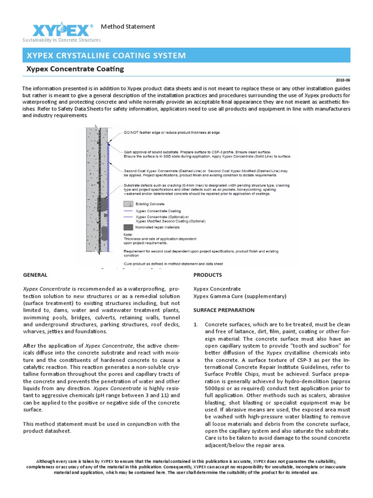 Xypex Crystalline Coating System | PDF | Epoxy | Concrete