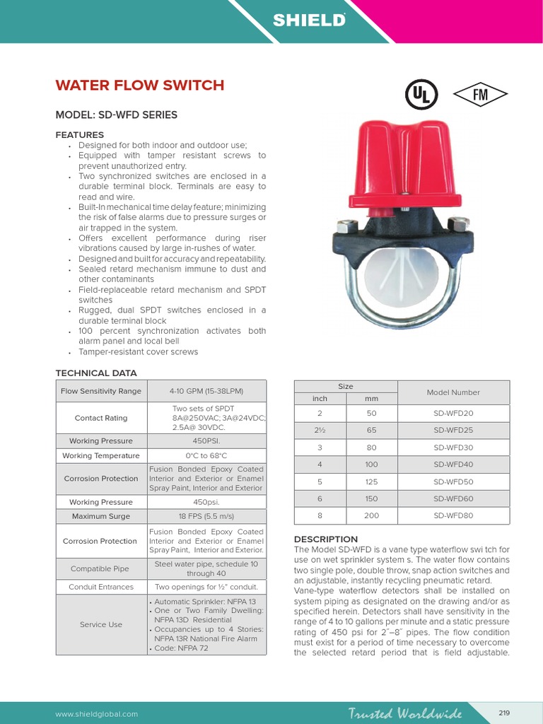 Water Flow Switch: Model: SD-WFD Series | PDF | Pipe (Fluid Conveyance ...