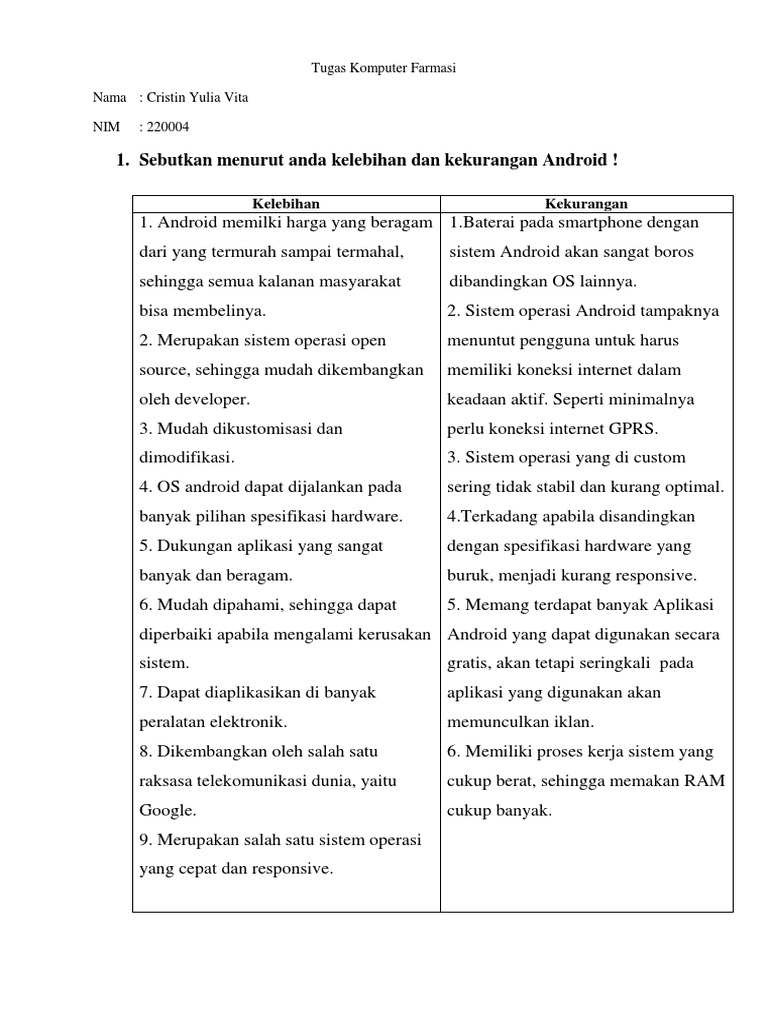 Kelebihan dan Kekurangan Android | PDF | Komputer