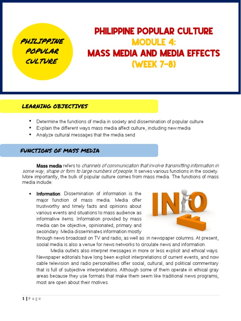 Media's Role in Philippine Pop Culture | PDF | Technological ...