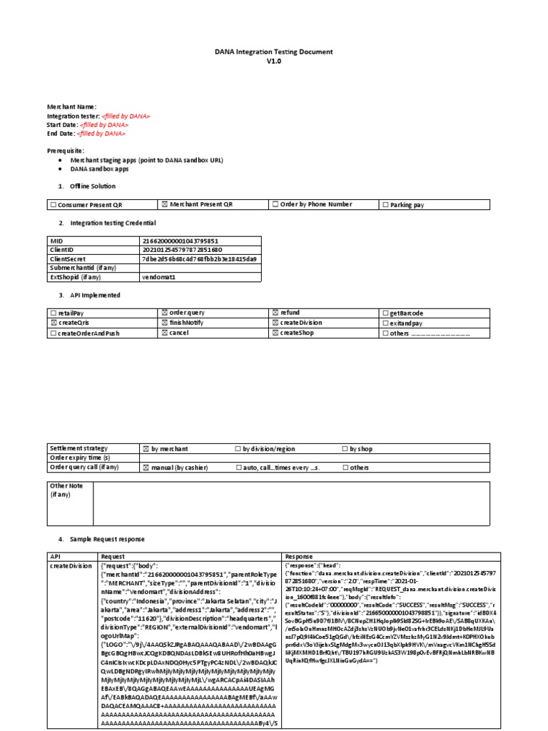 DANA Integration Testing | PDF | Indonesian Rupiah | Signature
