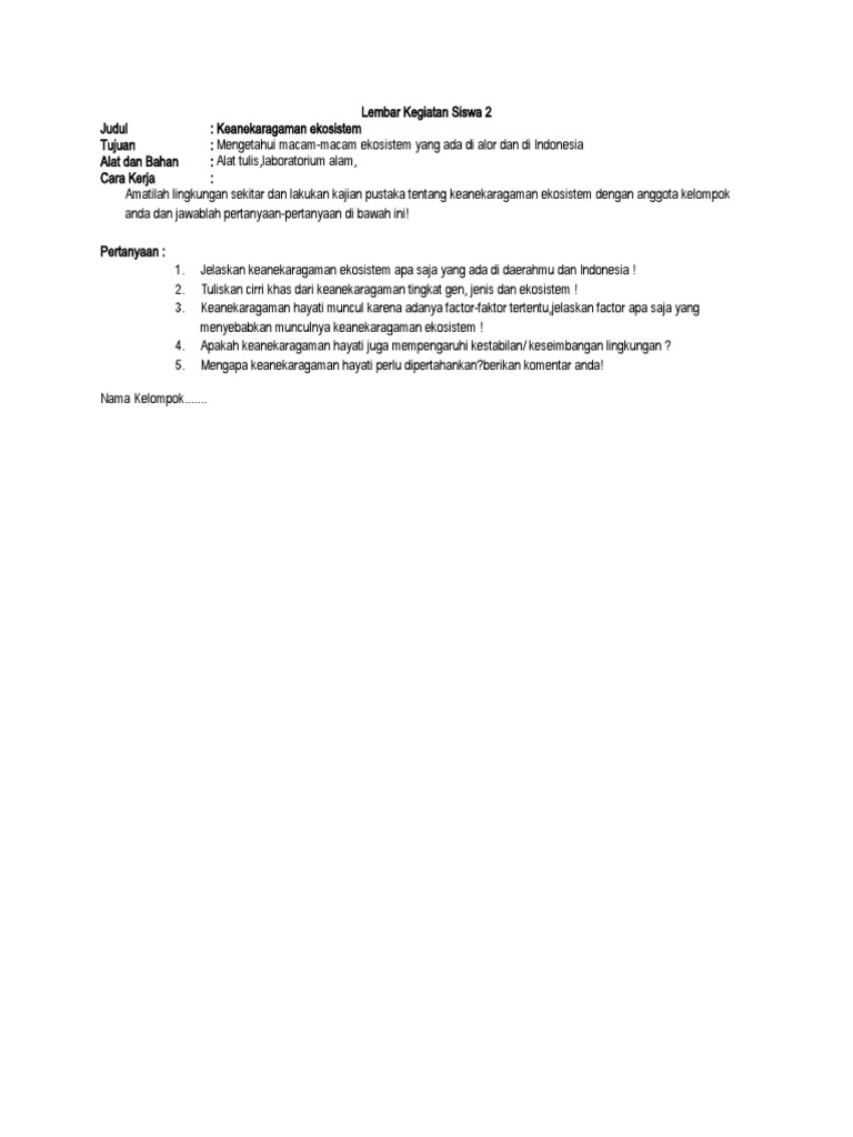 Keanekaragaman Ekosistem | PDF | Seni & Disiplin Bahasa | Sains & Matematika