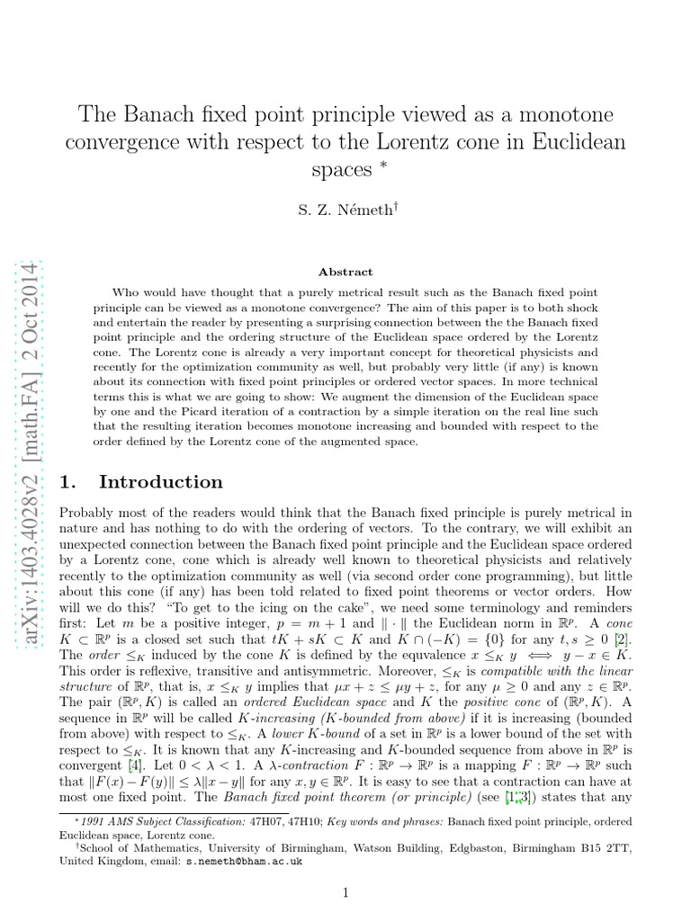 The Banach Fixed Point Principle Viewed As A Monotone Convergence With Respect To The Lorentz
