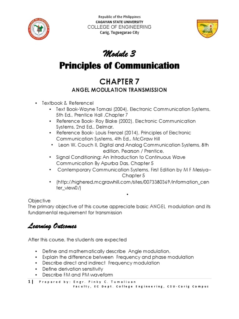 Principles of Communication Workbook p3 B | PDF | Frequency Modulation ...