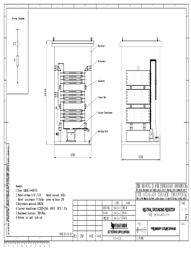 Draw NGR - 6.6kV-400A-10s | PDF