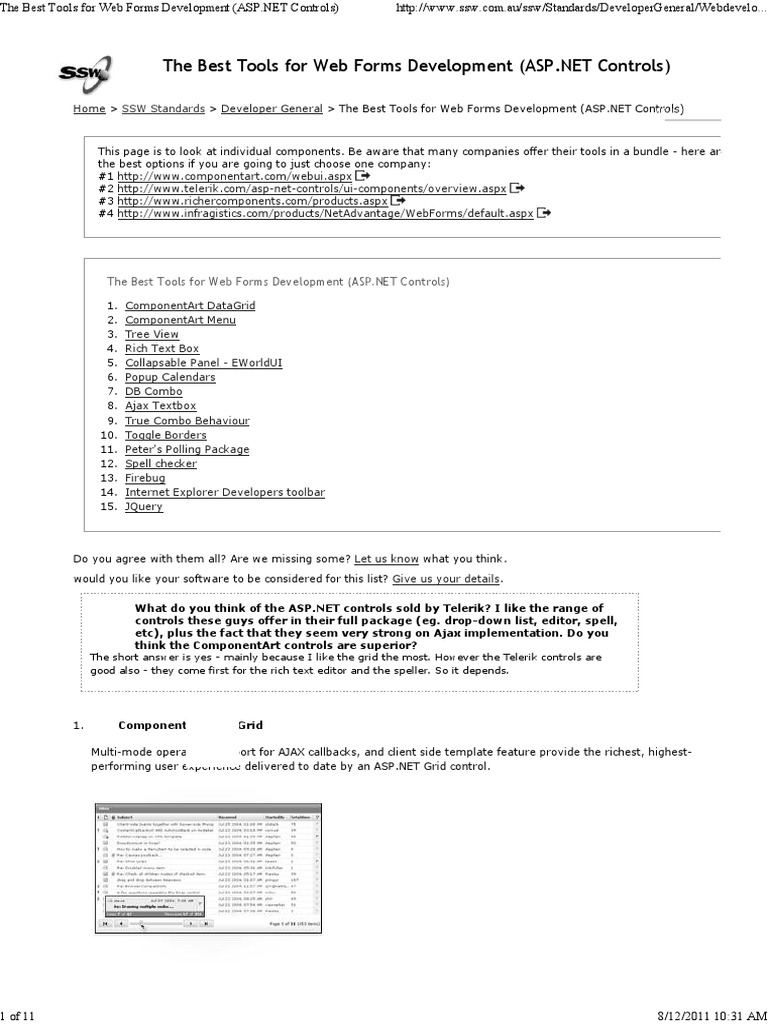 The Best Tools For Web Forms Development (ASP | Download Free PDF ...