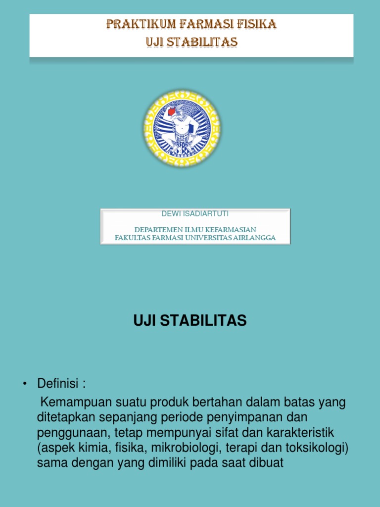 Uji Stabilitas | PDF