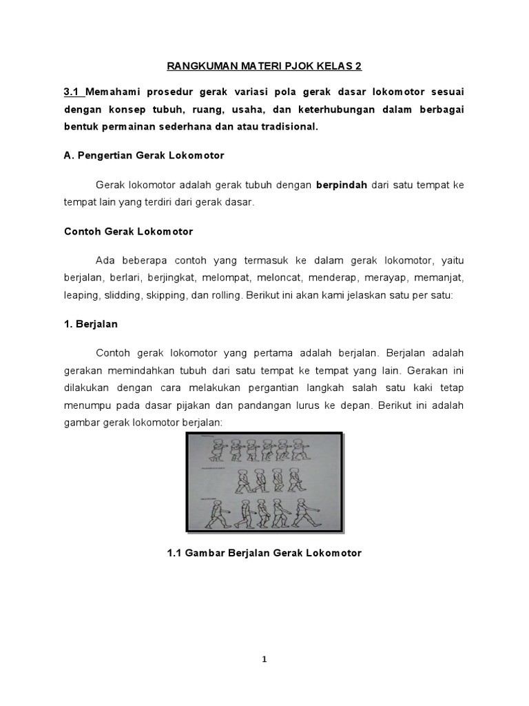 Rangkuman Materi Pjok Kelas 2 | PDF