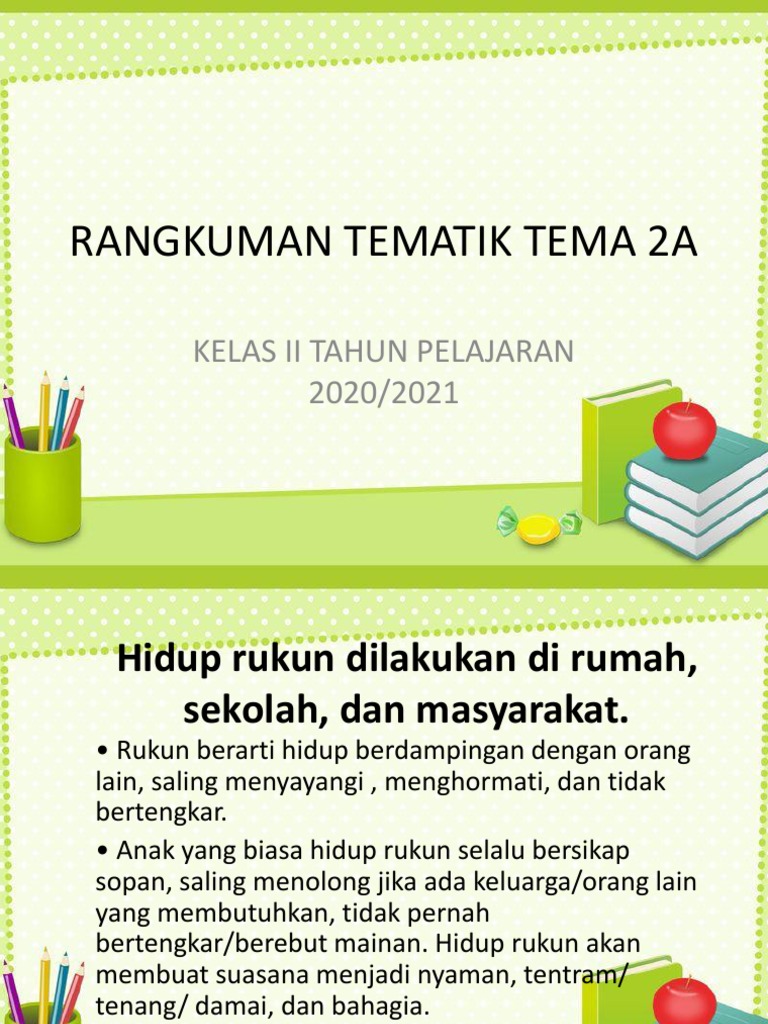 Rangkuman Tematik Tema 2a | PDF