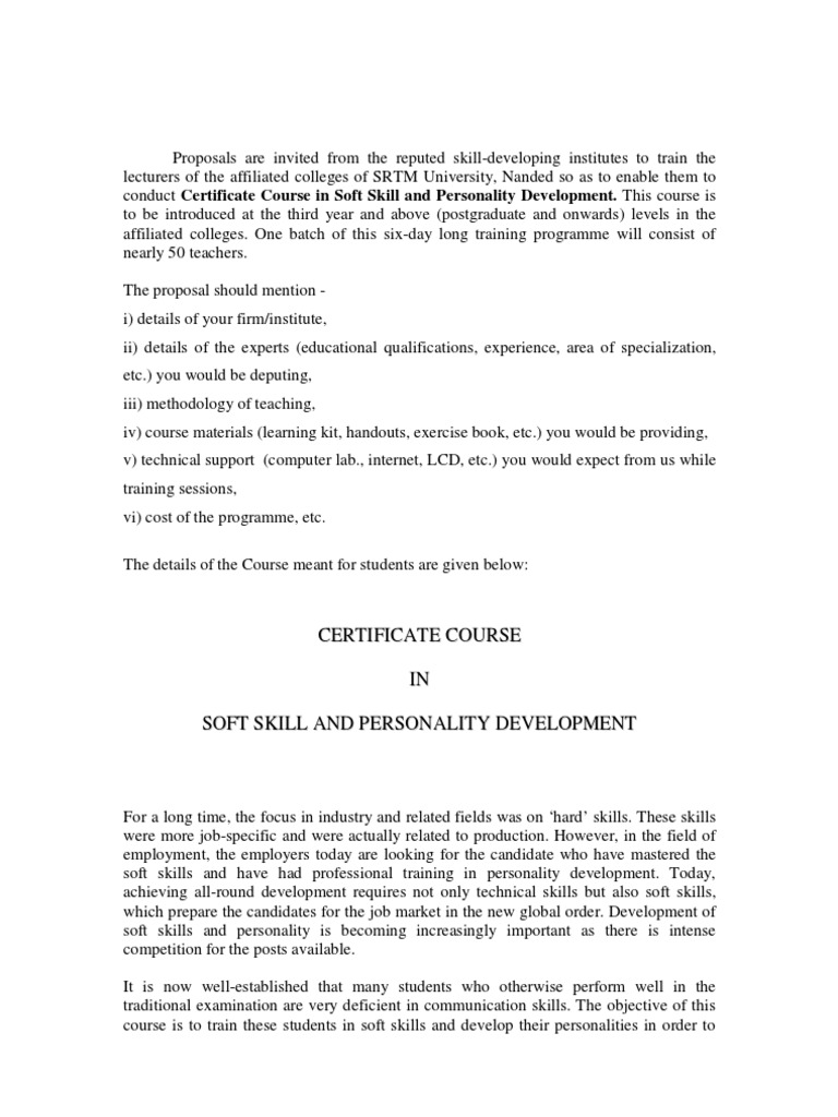 Proposal for Soft Skills Training Course | PDF | Nonverbal ...