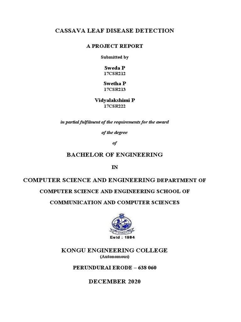Cassava Leaf Disease Detection: A Project Report | PDF | Deep Learning | Python (Programming ...