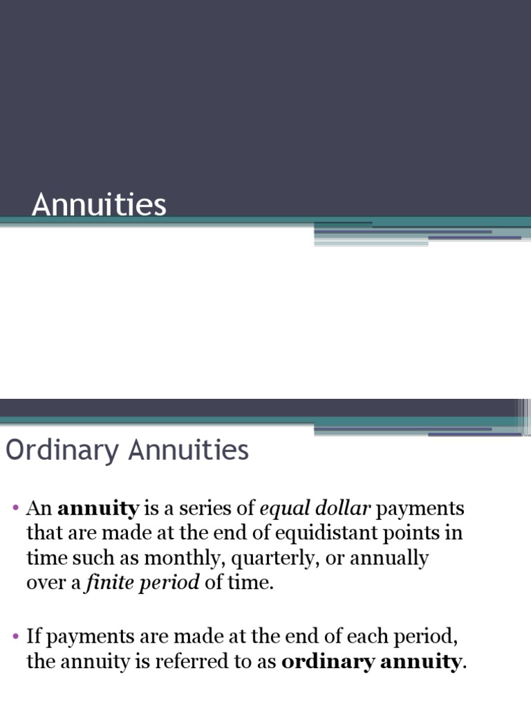 Annuities | PDF | Time Value Of Money | Present Value